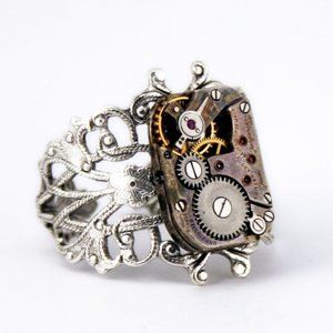 Handmade | Jewelry | The Quintessential Steampunk Watch Movement Ring ...